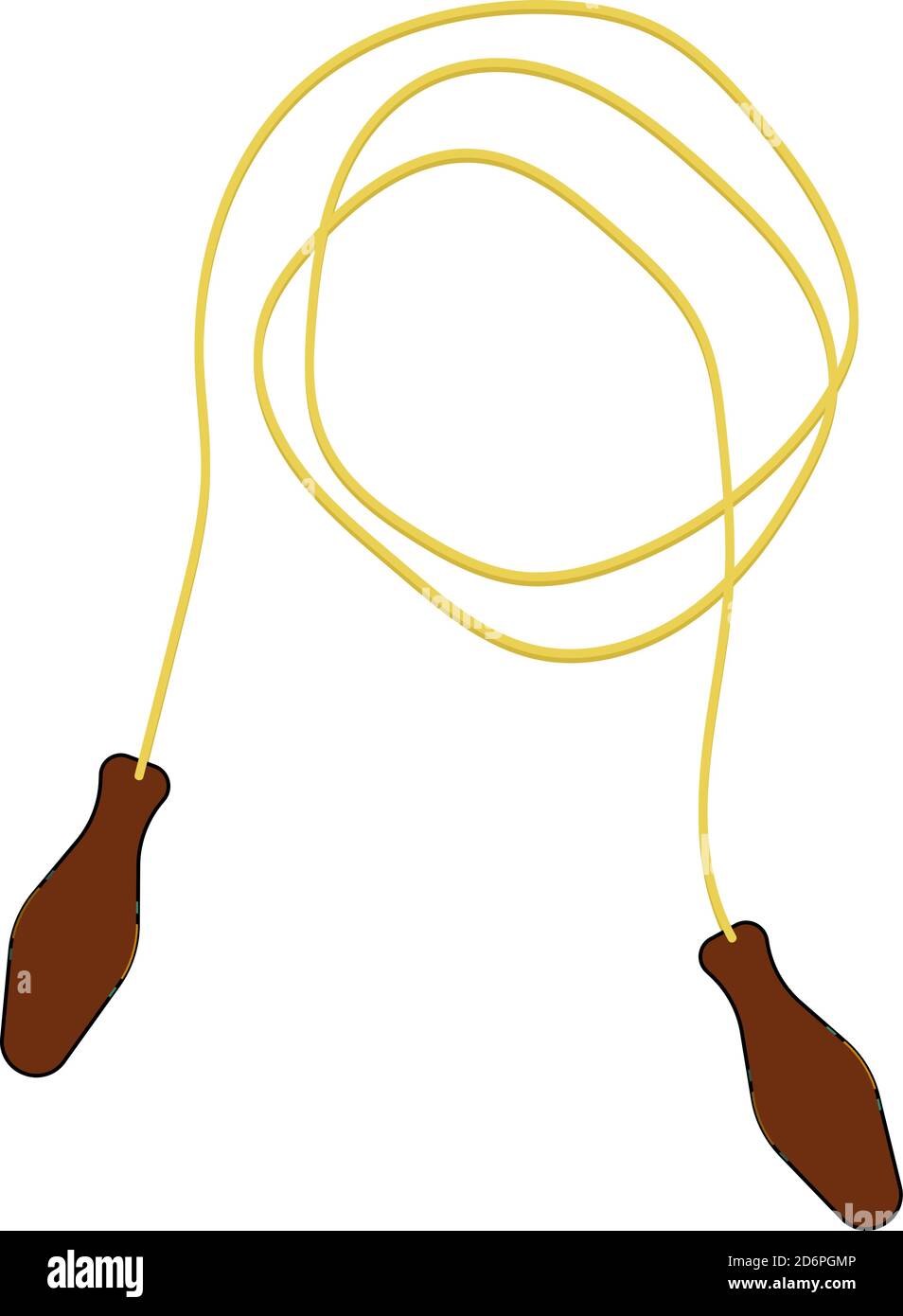 Yellow skipping rope, illustration, vector on white background Stock ...