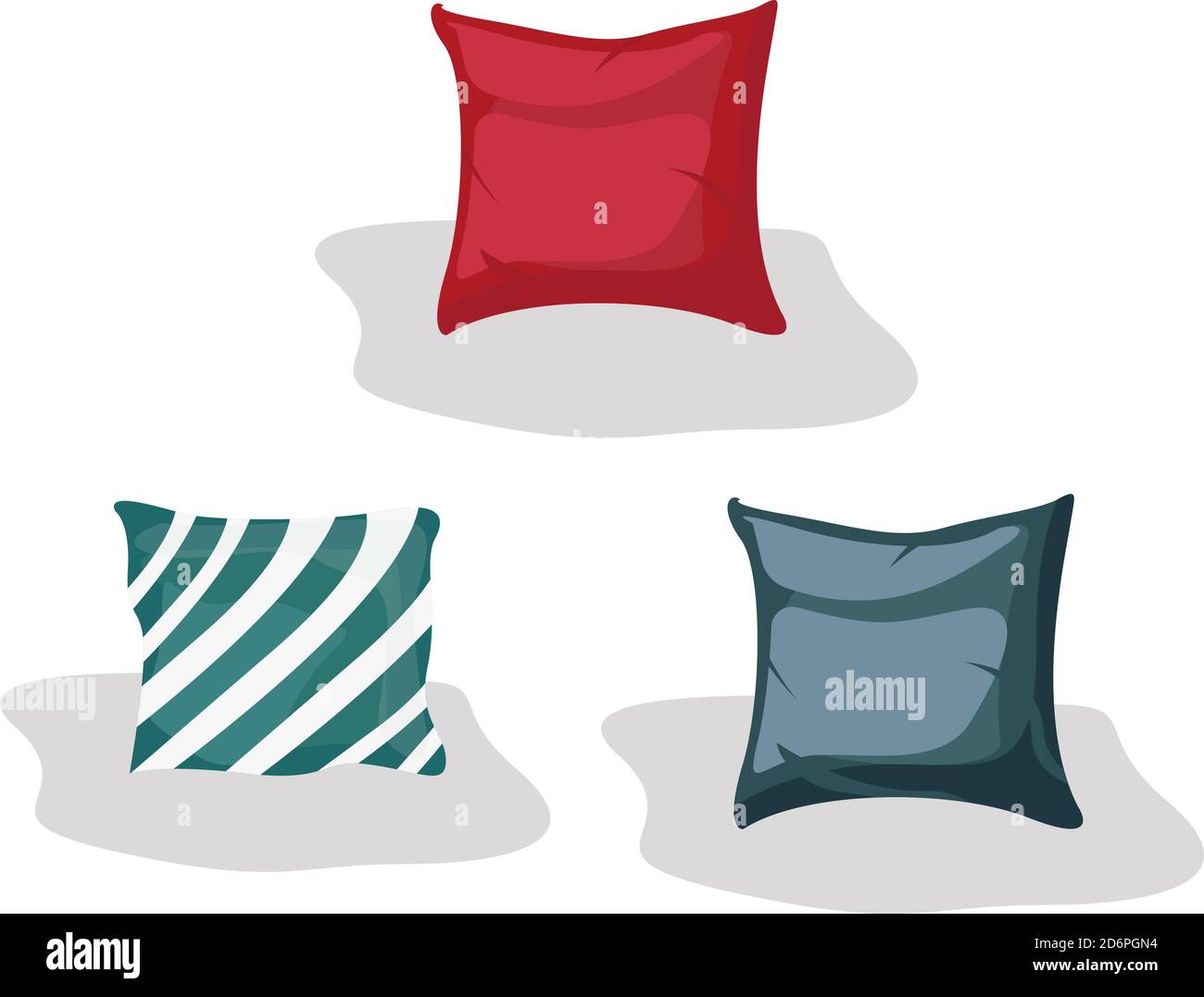 Sofa cushions, illustration, vector on white background Stock Vector ...