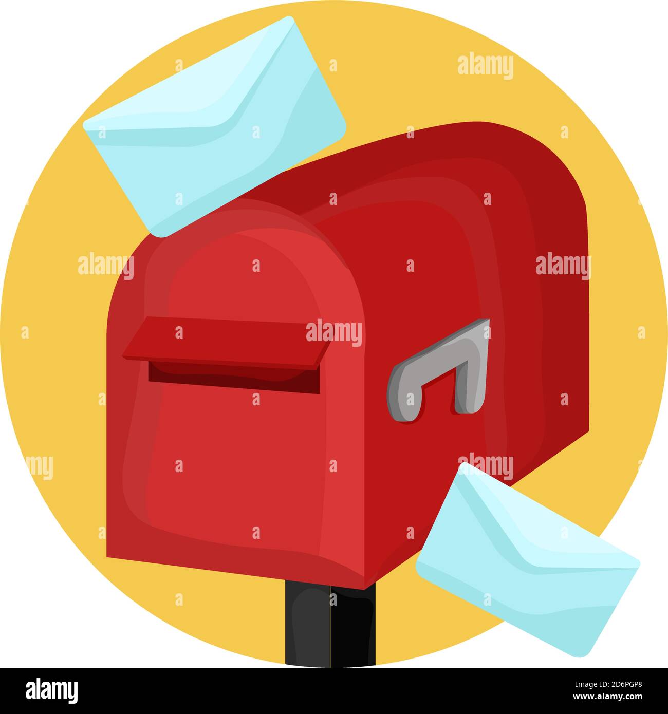 Red mailbox, illustration, vector on white background Stock Vector ...