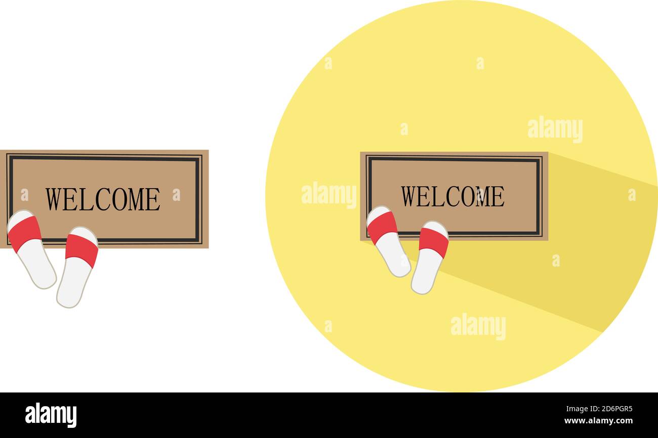 Welcome mat ,illustration, vector on white background Stock Vector ...