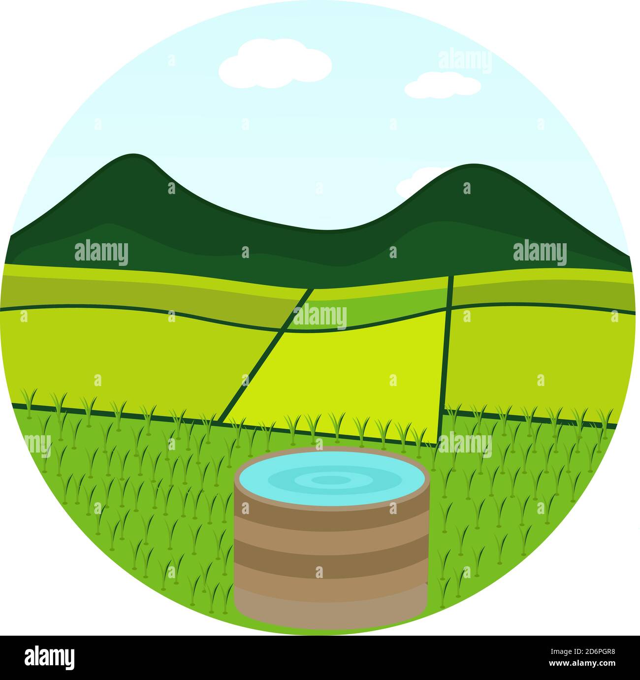 Green fields ,illustration, vector on white background Stock Vector ...
