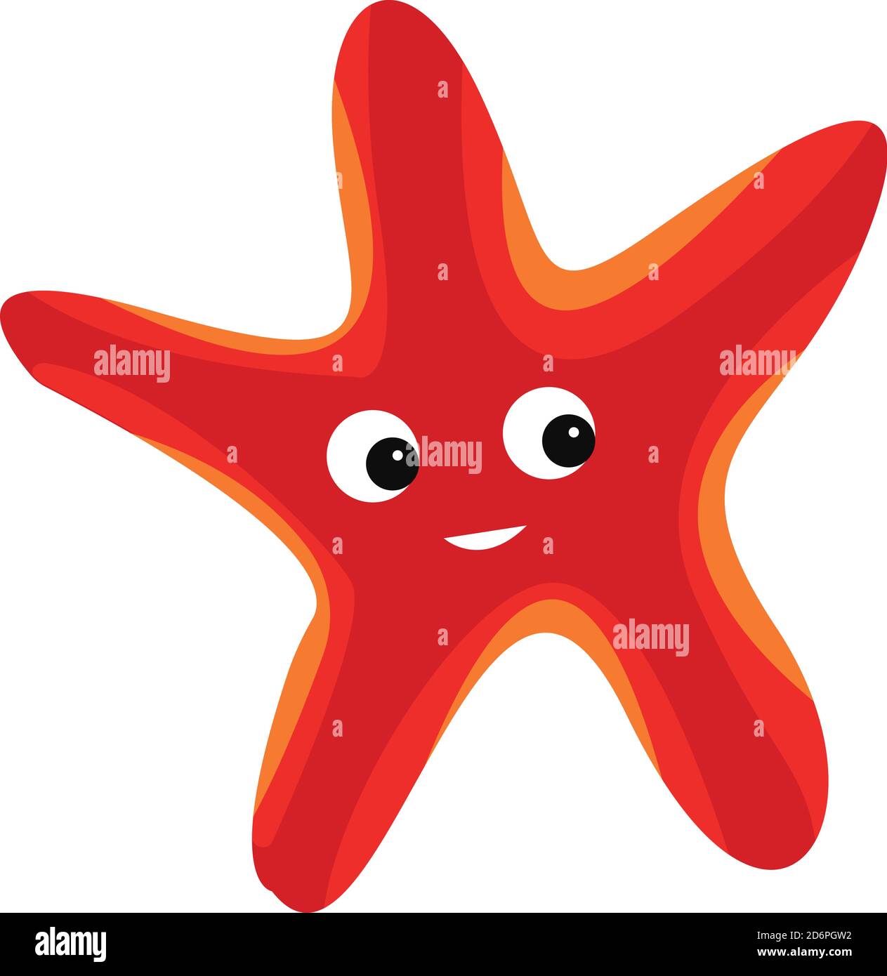 Cute red starfish, illustration, vector on white background Stock ...