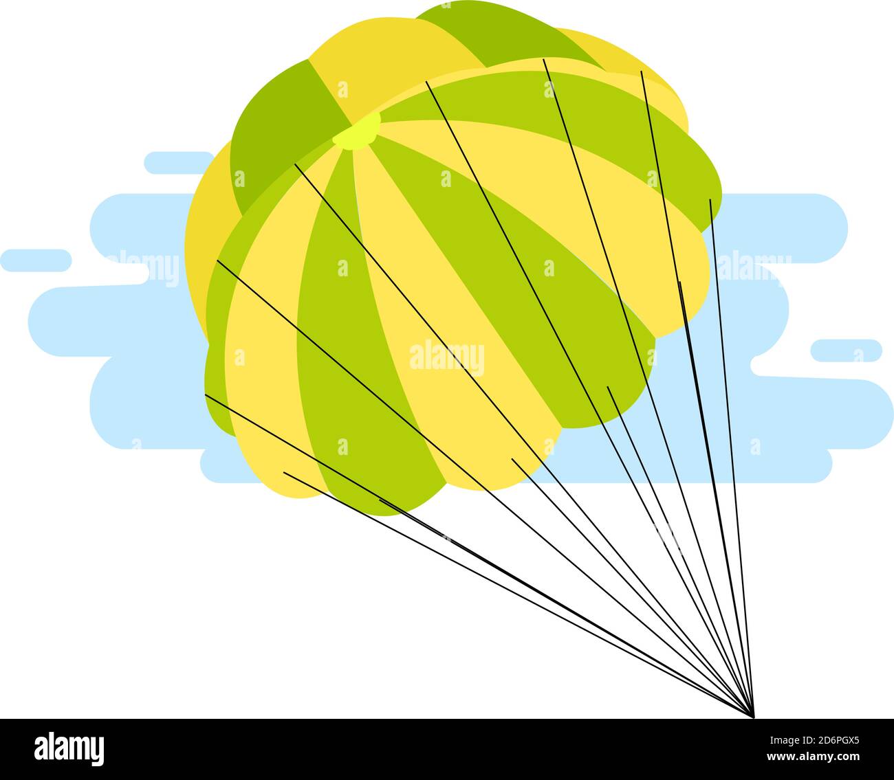Green parachute, illustration, vector on white background Stock Vector ...