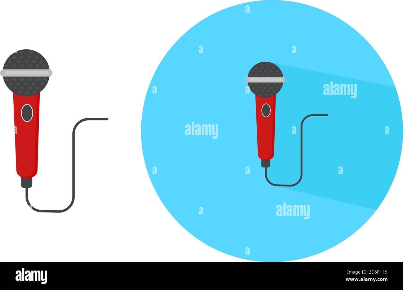 Red microphone ,illustration, vector on white background Stock Vector ...