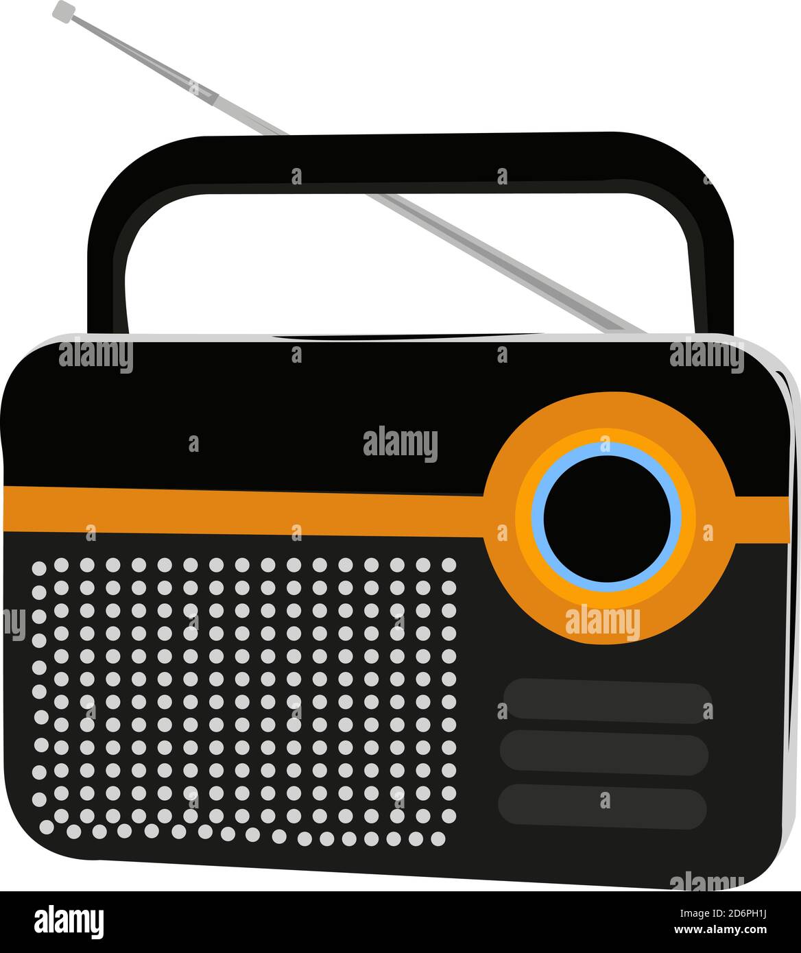 Old radio, illustration, vector on white background Stock Vector Image ...