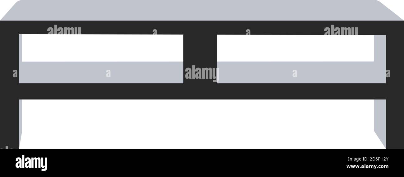 TV table, illustration, vector on white background Stock Vector Image ...