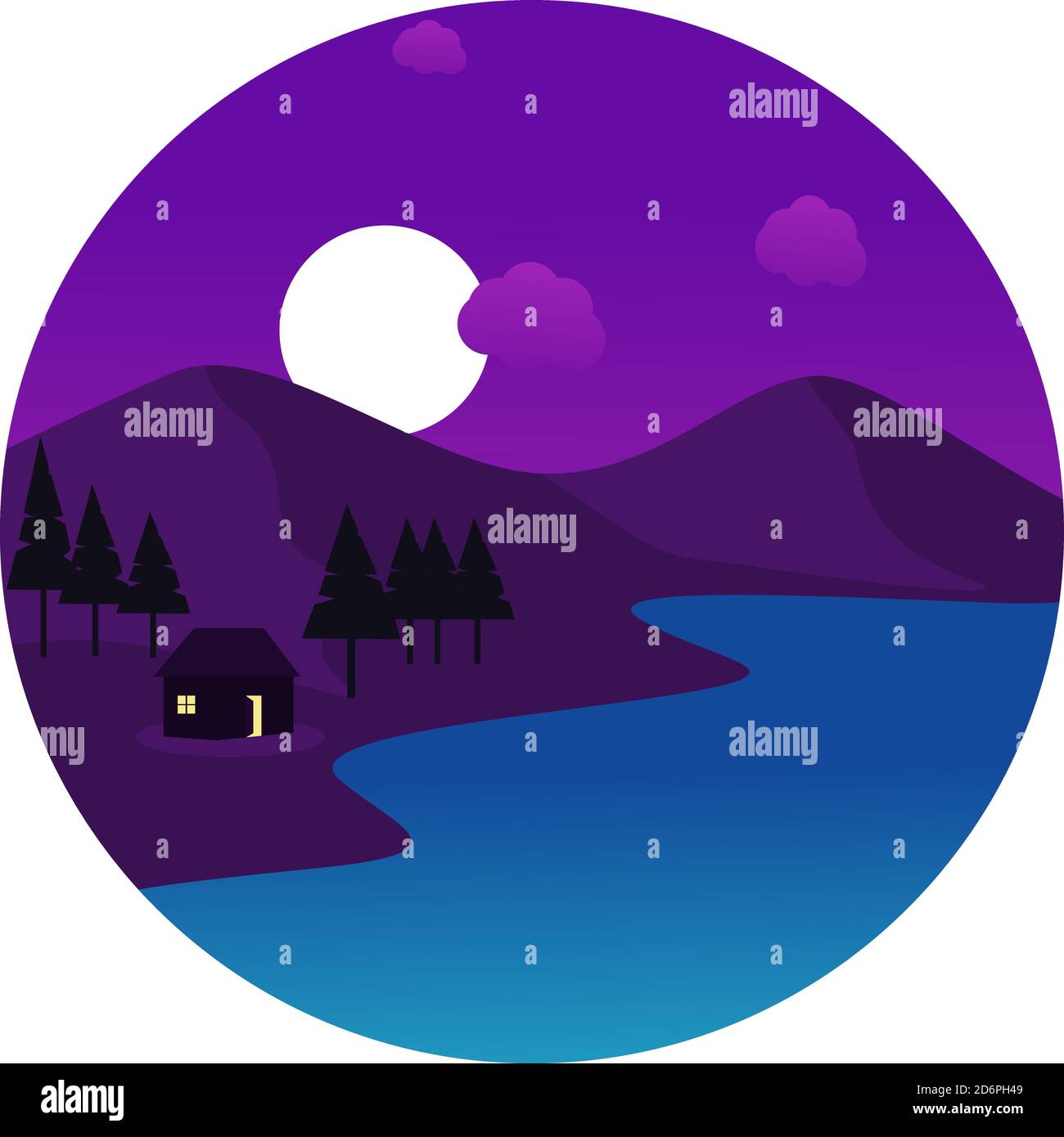 Night view ,illustration, vector on white background Stock Vector Image ...