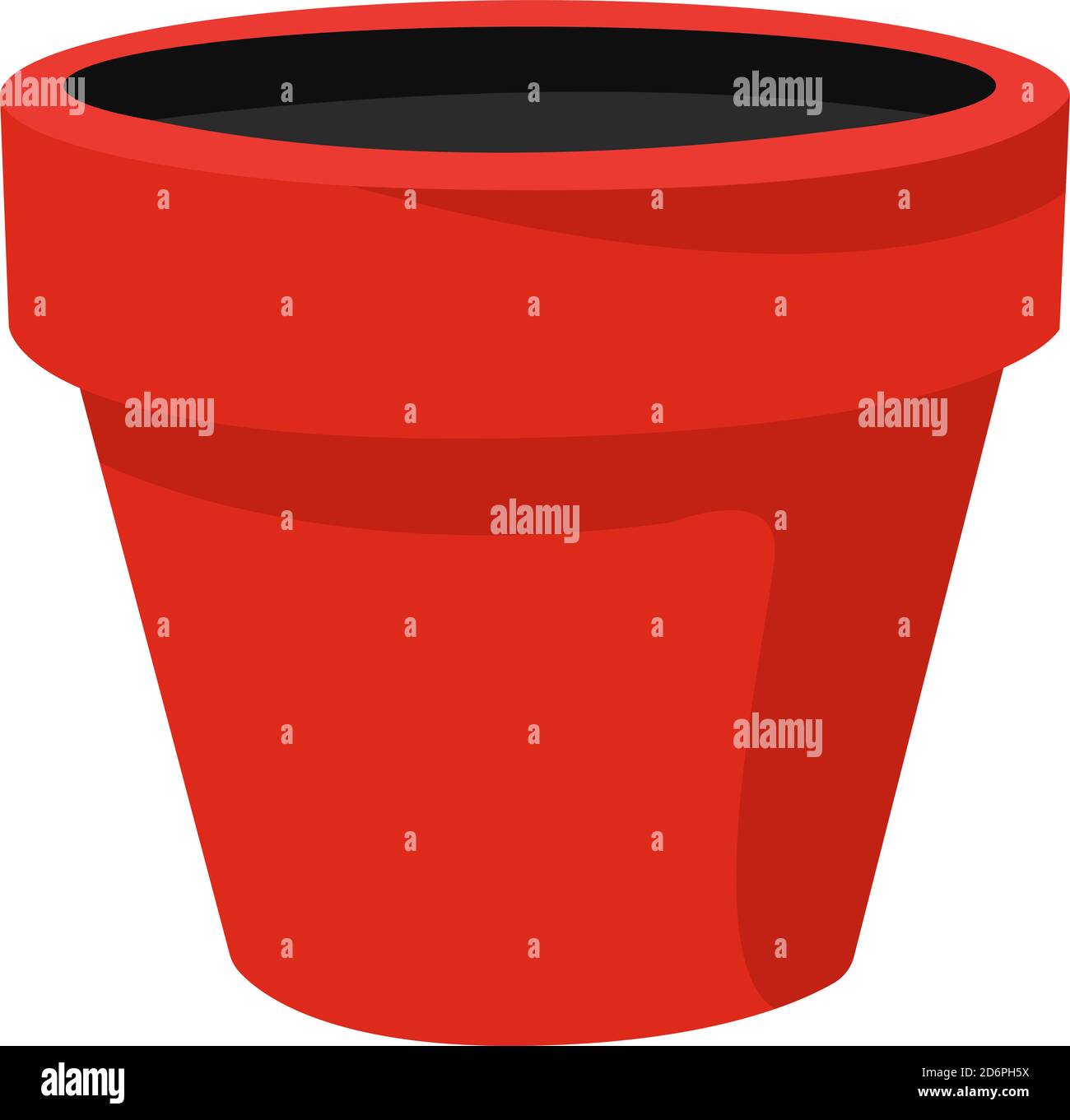 Red plant pot, illustration, vector on white background Stock Vector ...