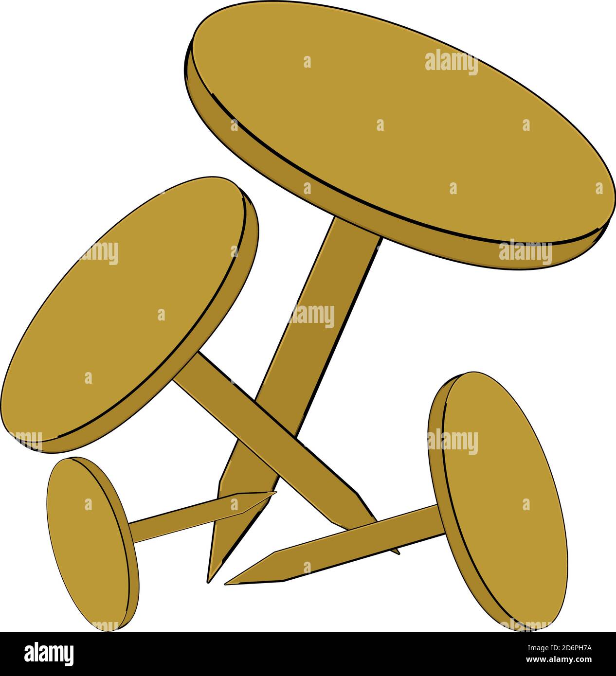 Thumb pins, illustration, vector on white background Stock Vector Image ...