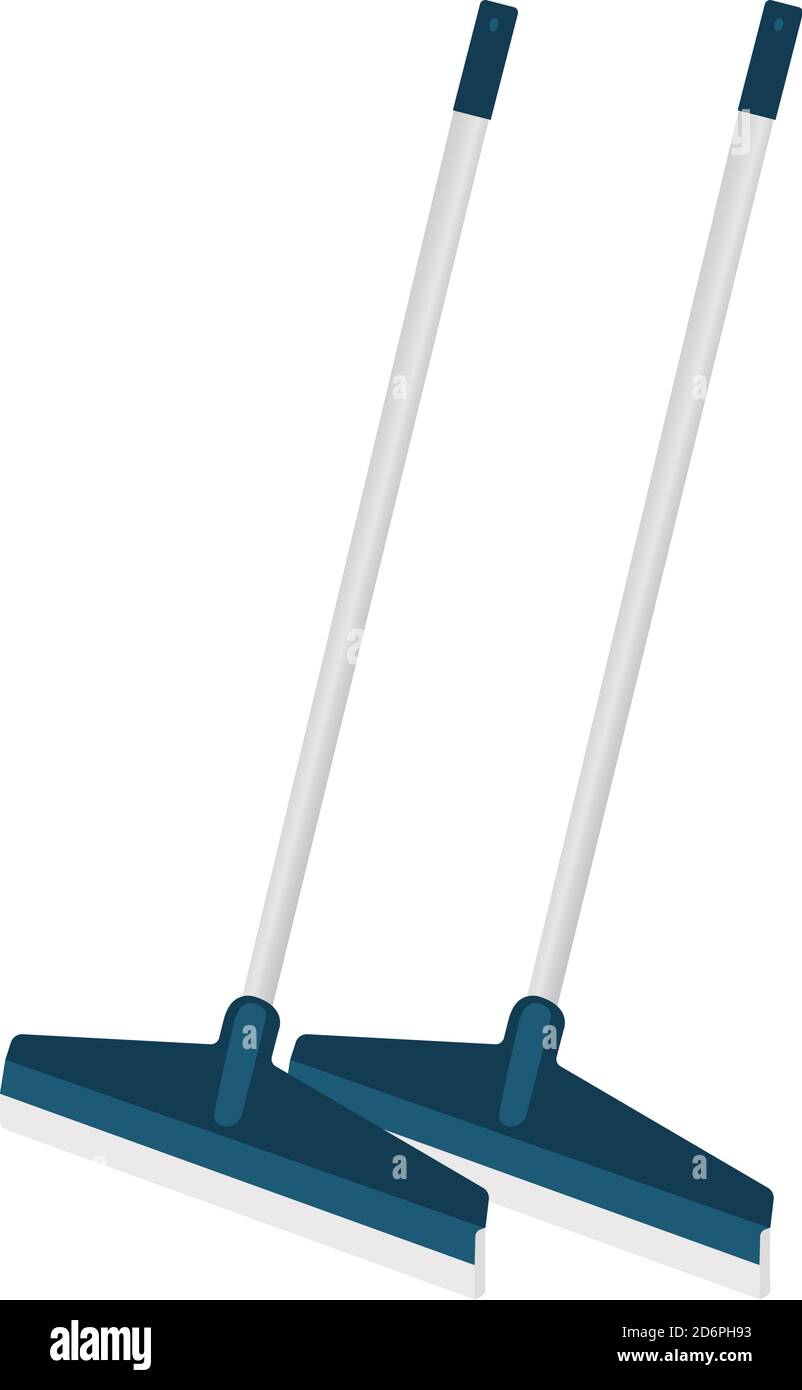 Blue mops, illustration, vector on white background Stock Vector Image ...