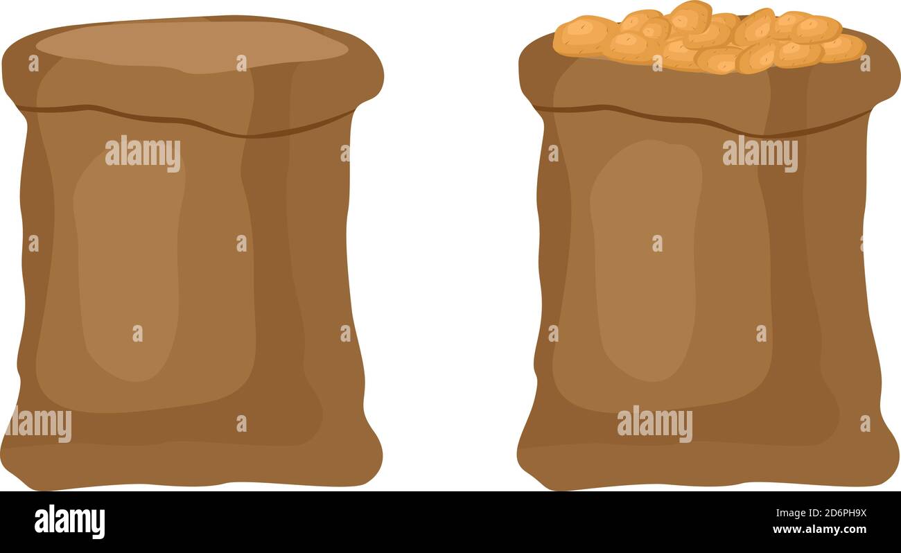 Potato sack ,illustration, vector on white background Stock Vector ...