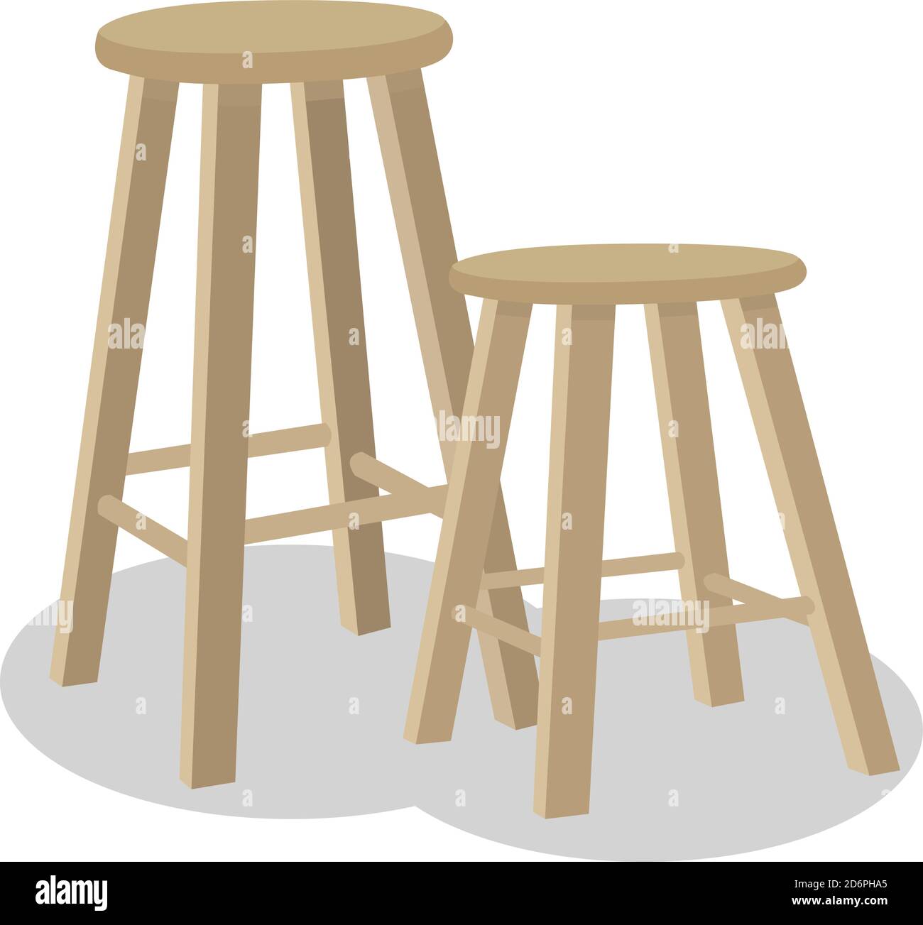 Wooden stool, illustration, vector on white background Stock Vector ...