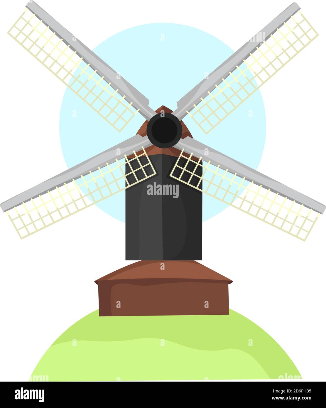 Big windmill, illustration, vector on white background Stock Vector ...