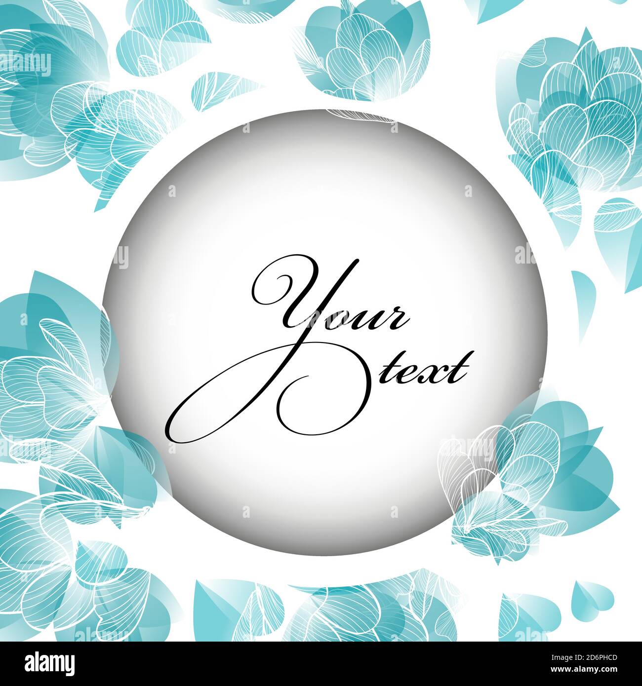 Round frame with delicate blue flowers. Vector illustration Stock ...