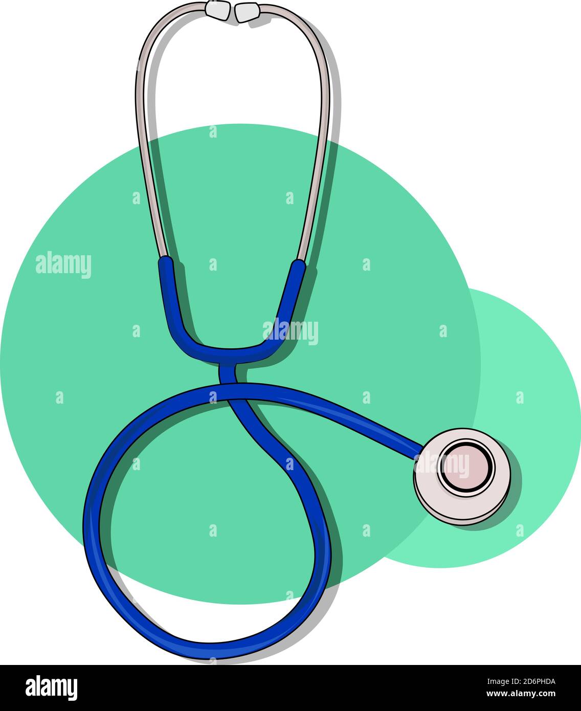 Blue stethoscope, illustration, vector on white background Stock Vector ...
