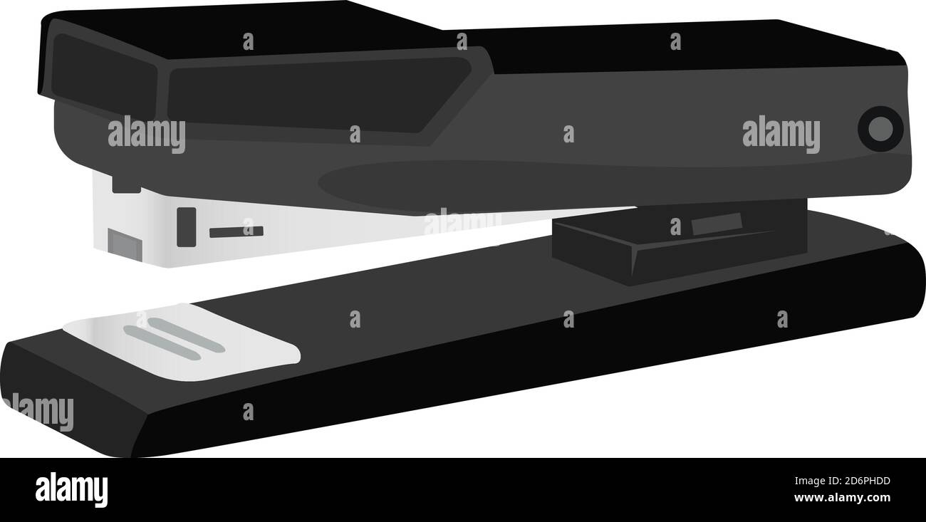 Black staple, illustration, vector on white background Stock Vector ...