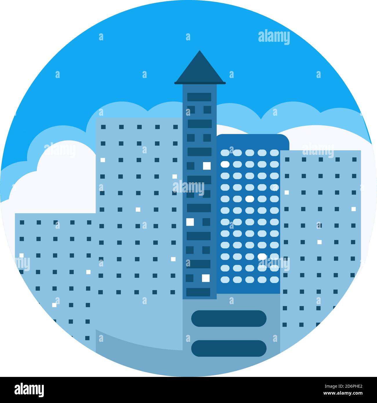 Blue on blue office buildings Stock Vector Images - Alamy