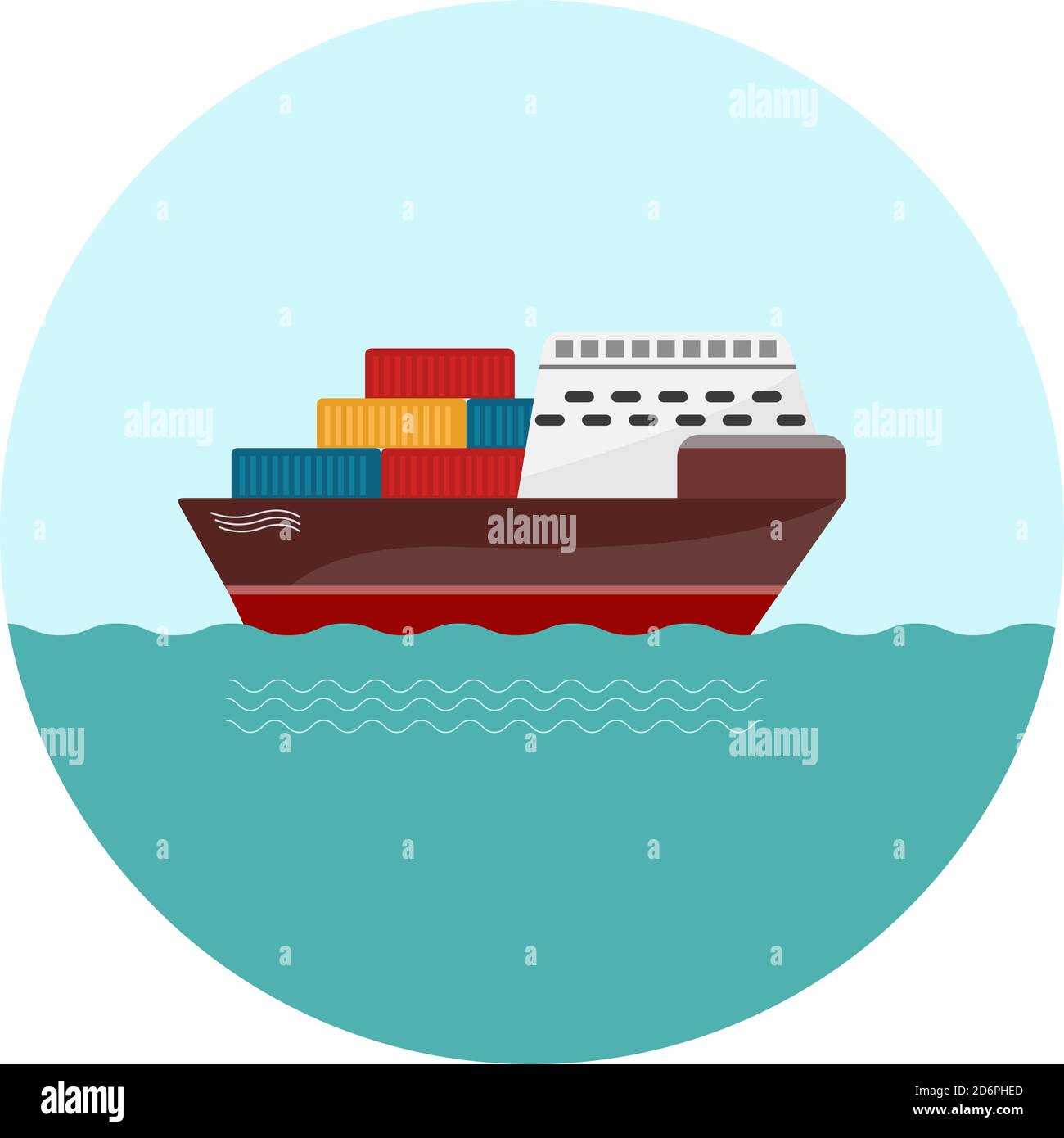 Cargo ship ,illustration, vector on white background Stock Vector Image ...