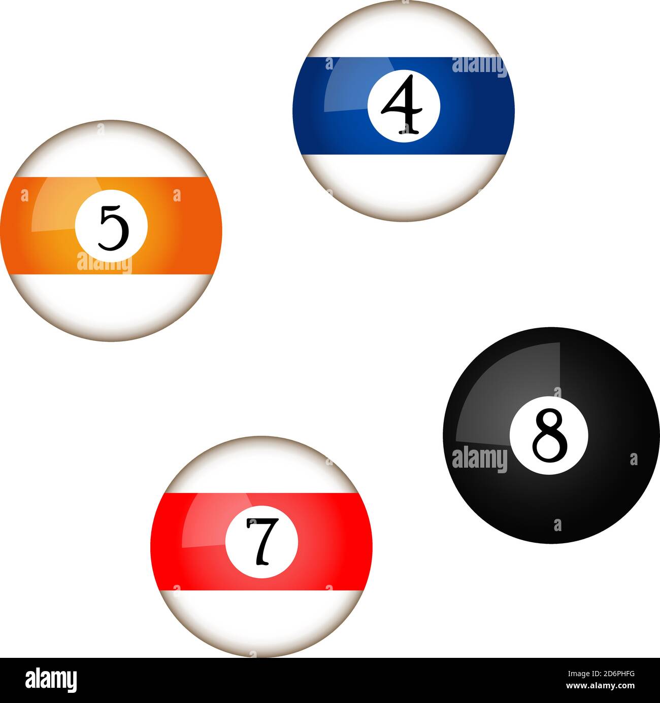 Pool balls ,illustration, vector on white background Stock Vector Image ...