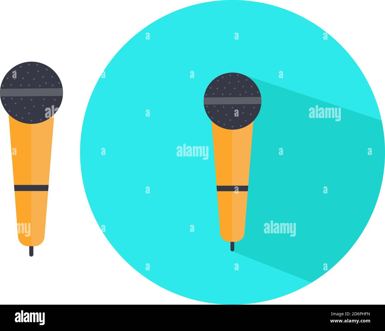 Orange microphone ,illustration, vector on white background Stock ...