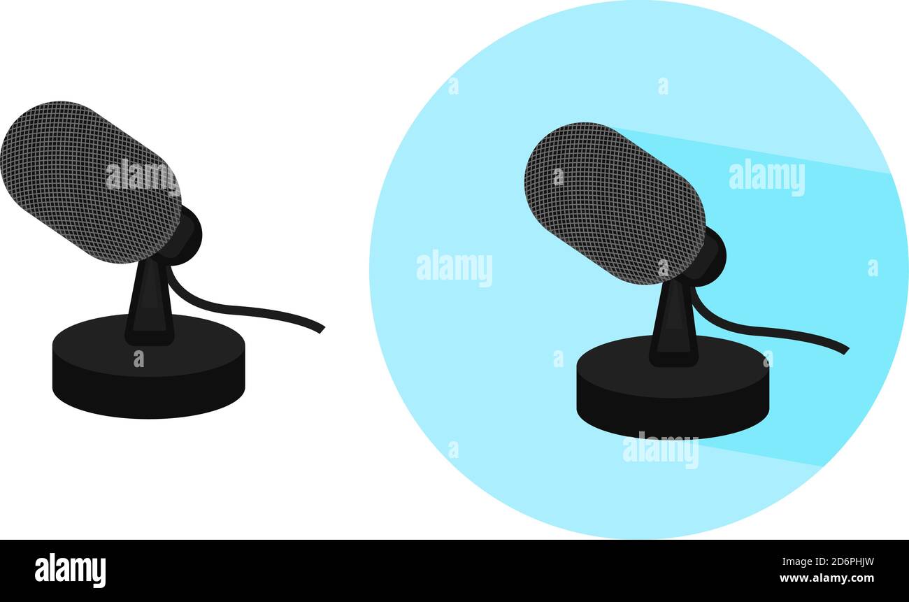 Table microphone ,illustration, vector on white background Stock Vector ...