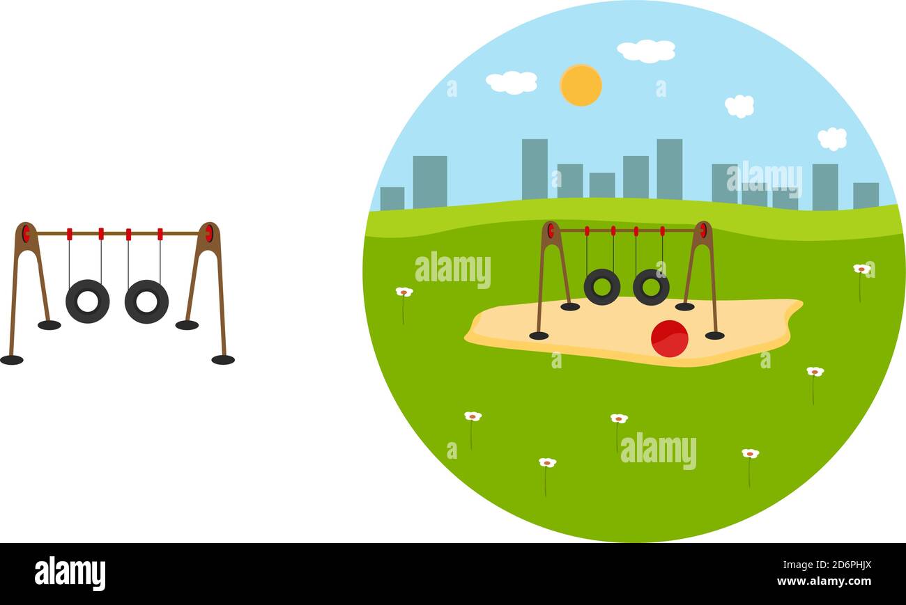 Park swings,illustration, vector on white background Stock Vector Image ...