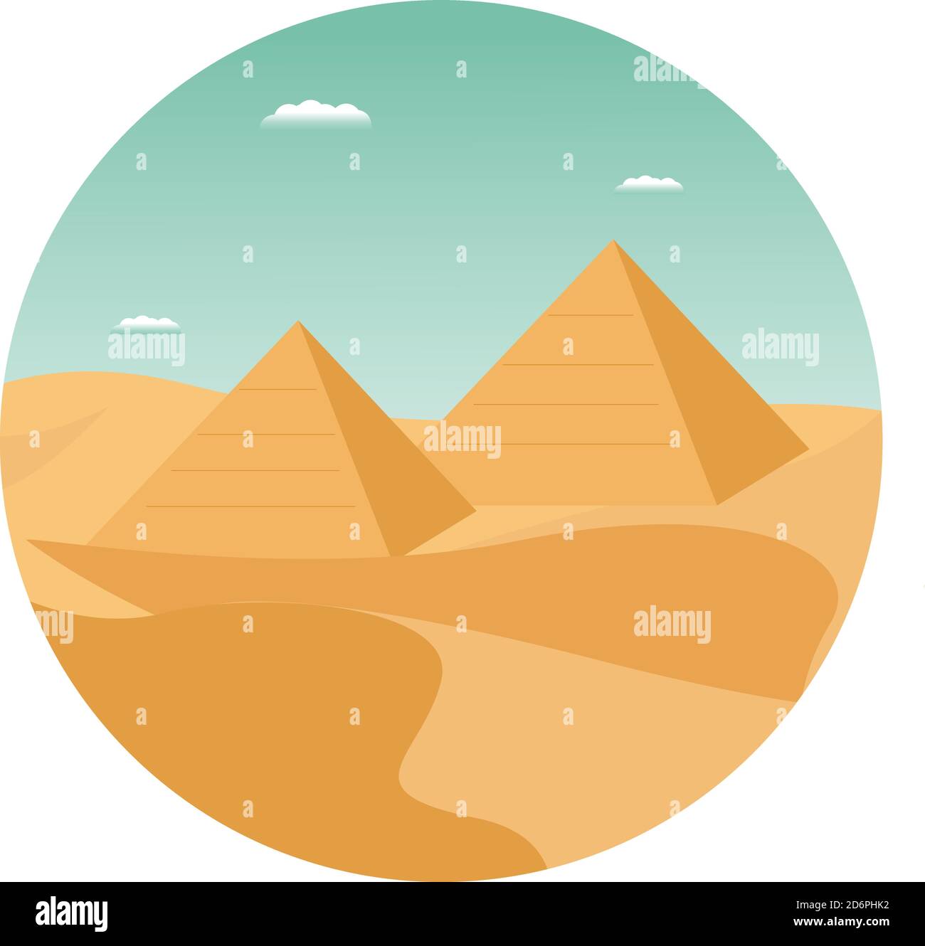 Two pyramids ,illustration, vector on white background Stock Vector ...