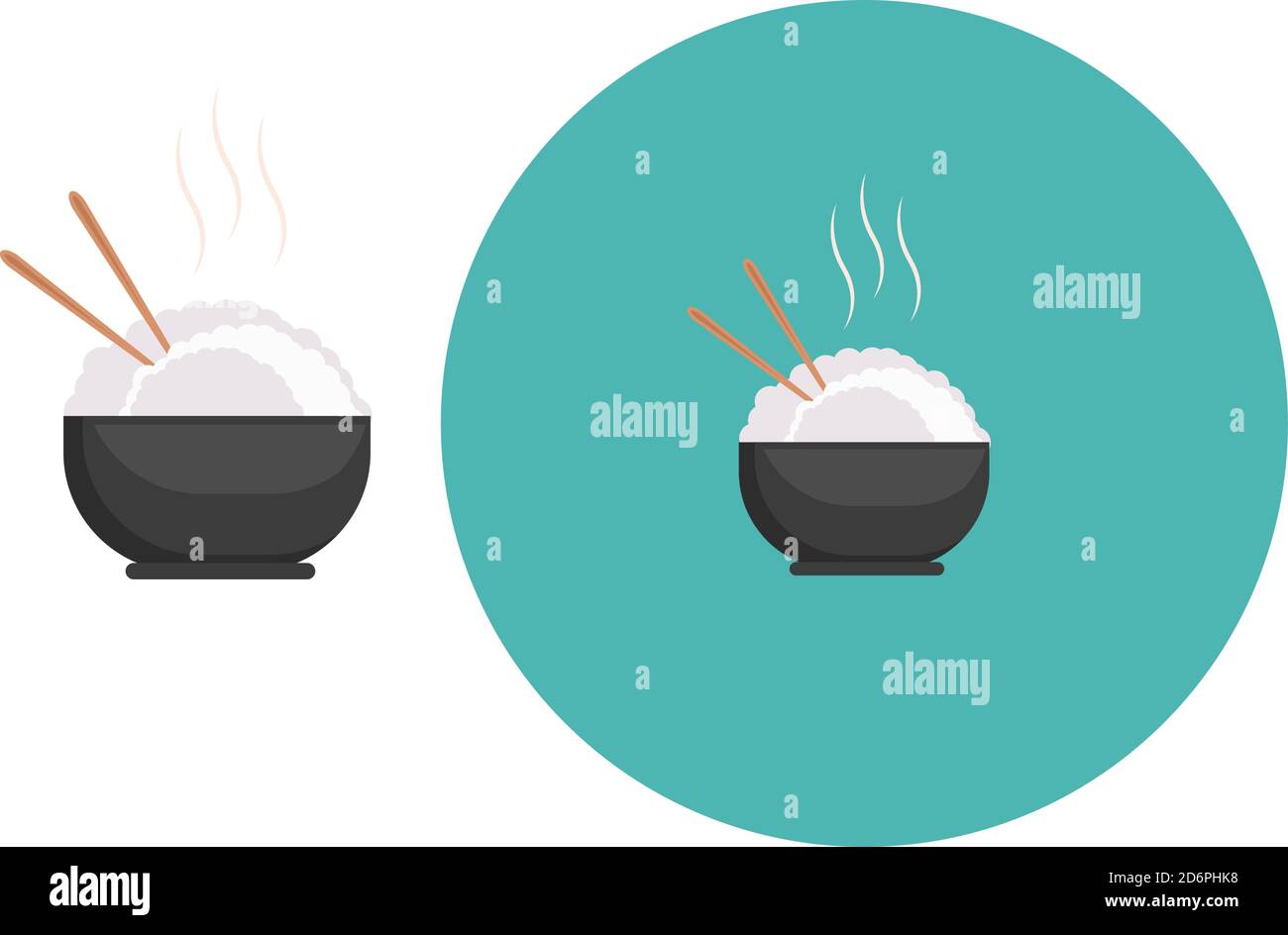 Bowl of rice ,illustration, vector on white background Stock Vector ...