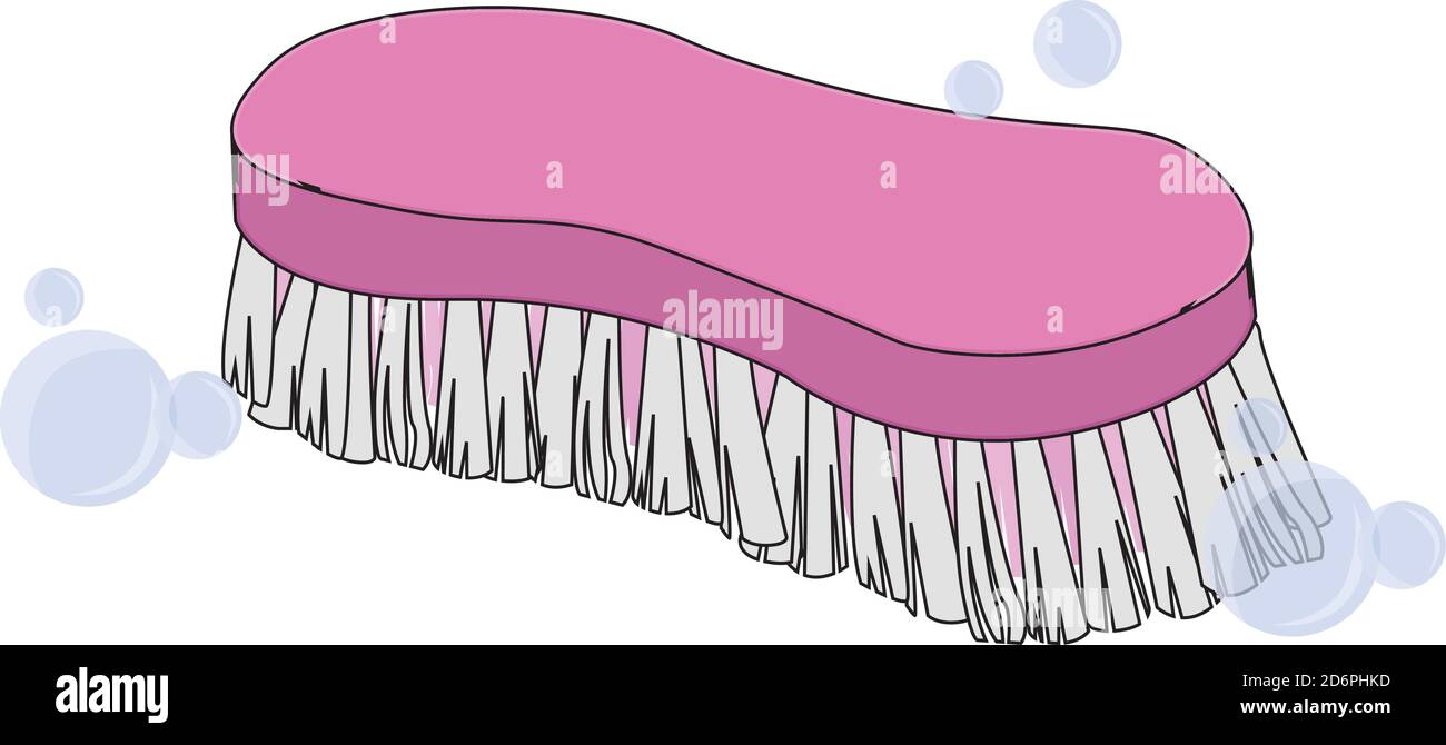 Washing brush ,illustration, vector on white background Stock Vector ...