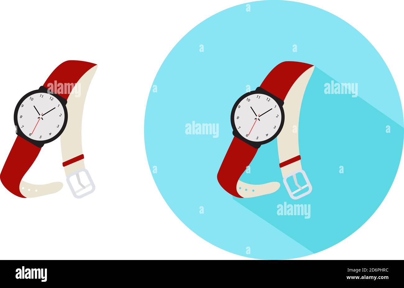 Red watch ,illustration, vector on white background Stock Vector Image ...