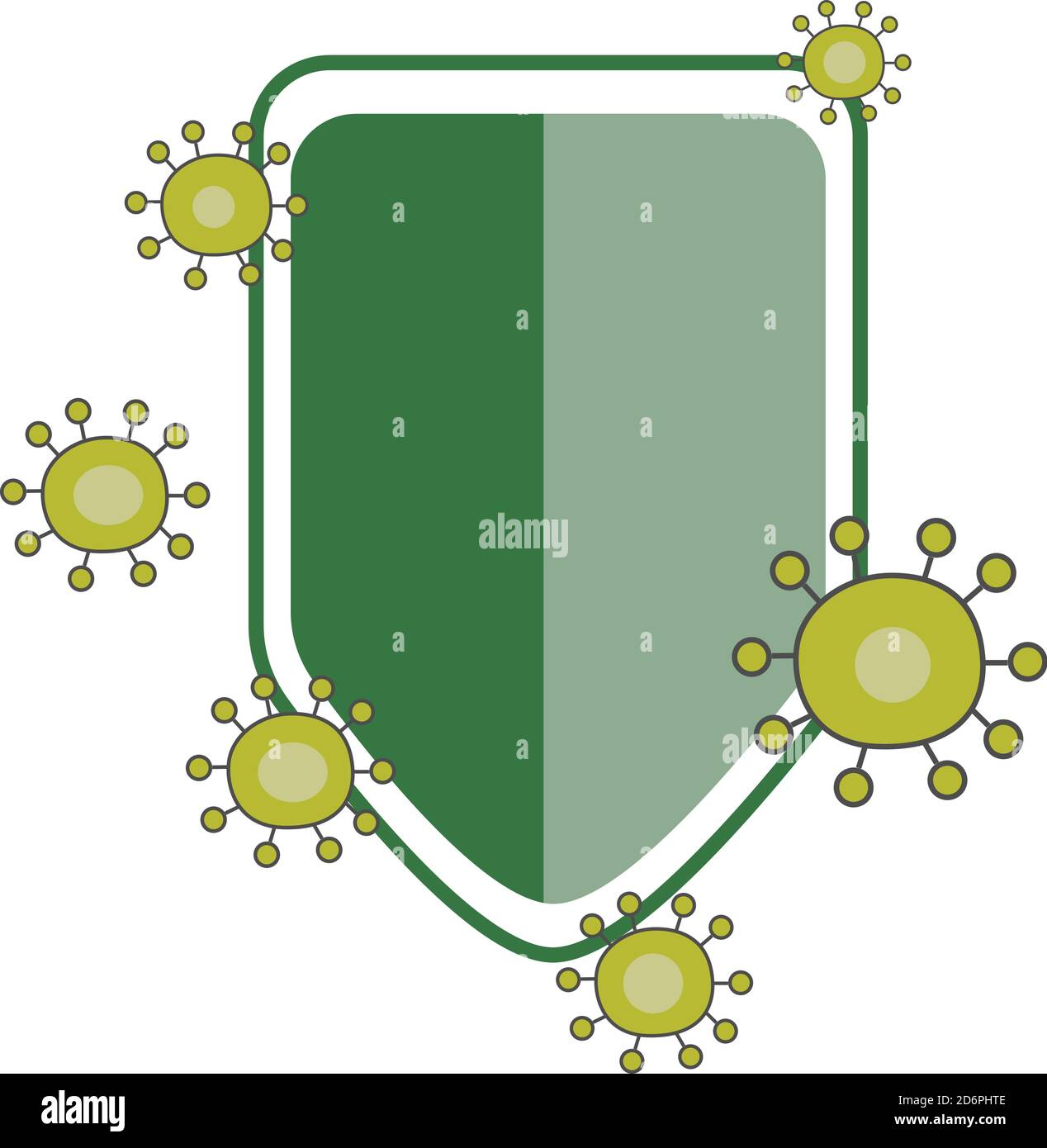 Shield against virus ,illustration, vector on white background Stock ...