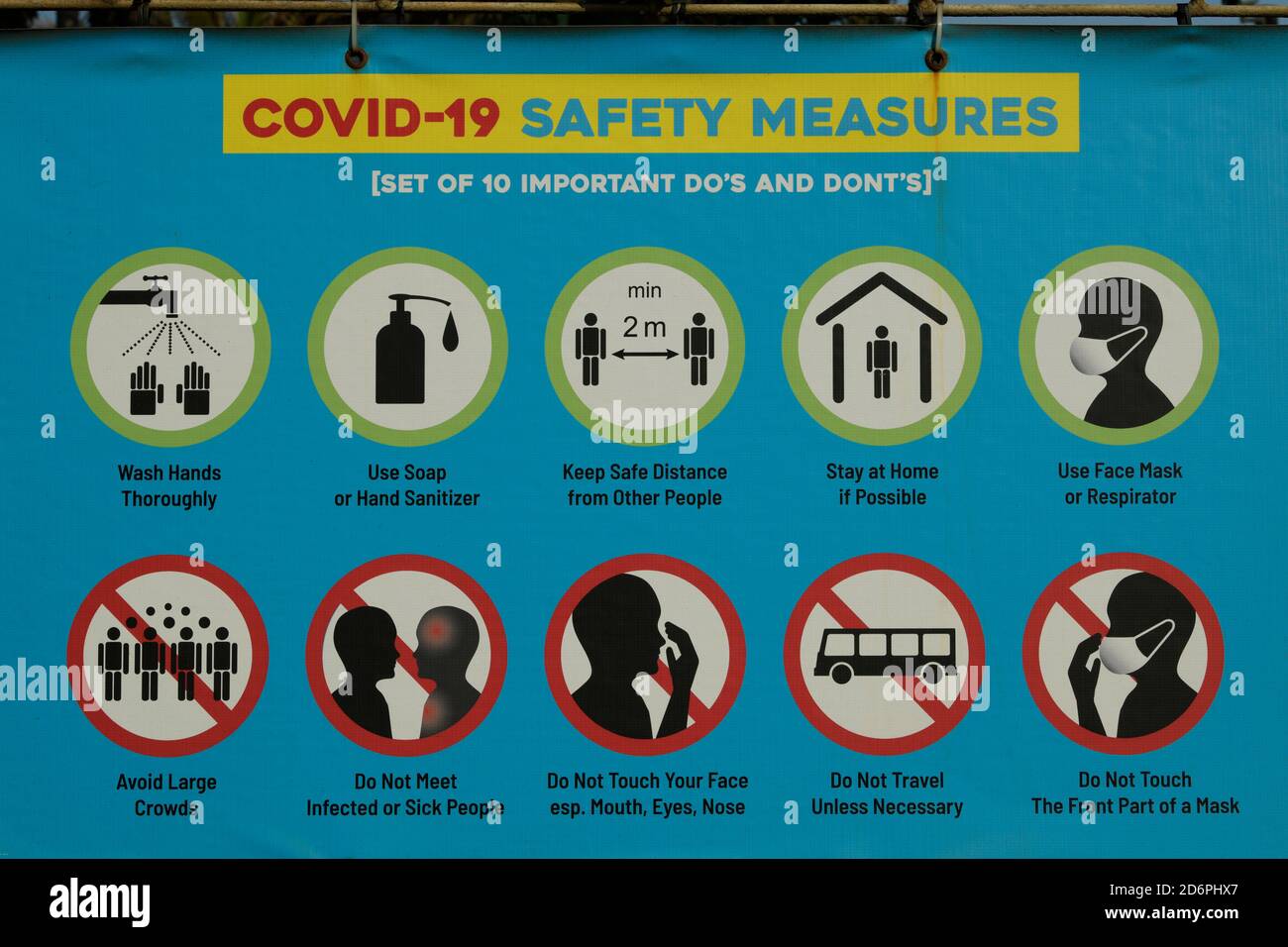 Covid-19 sign in public space, symbols used to communicate, virus ...