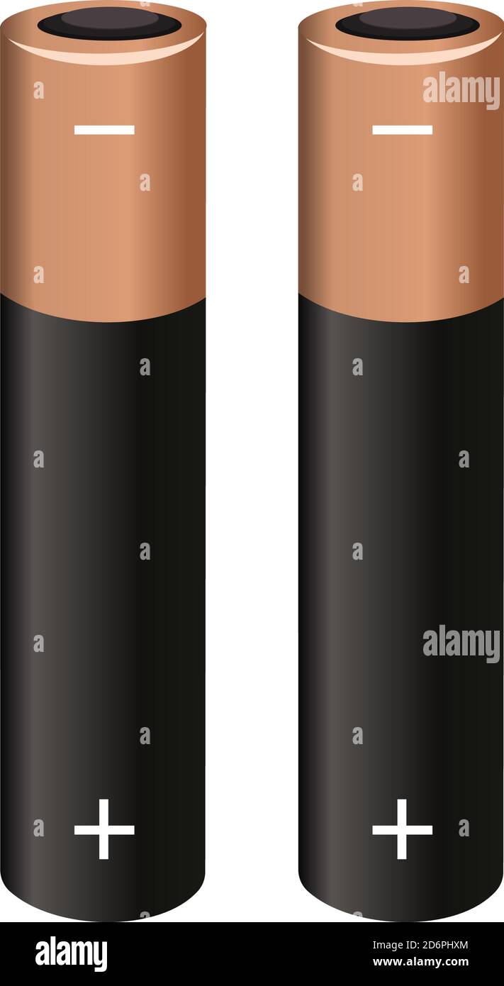 Two batteries ,illustration, vector on white background Stock Vector ...