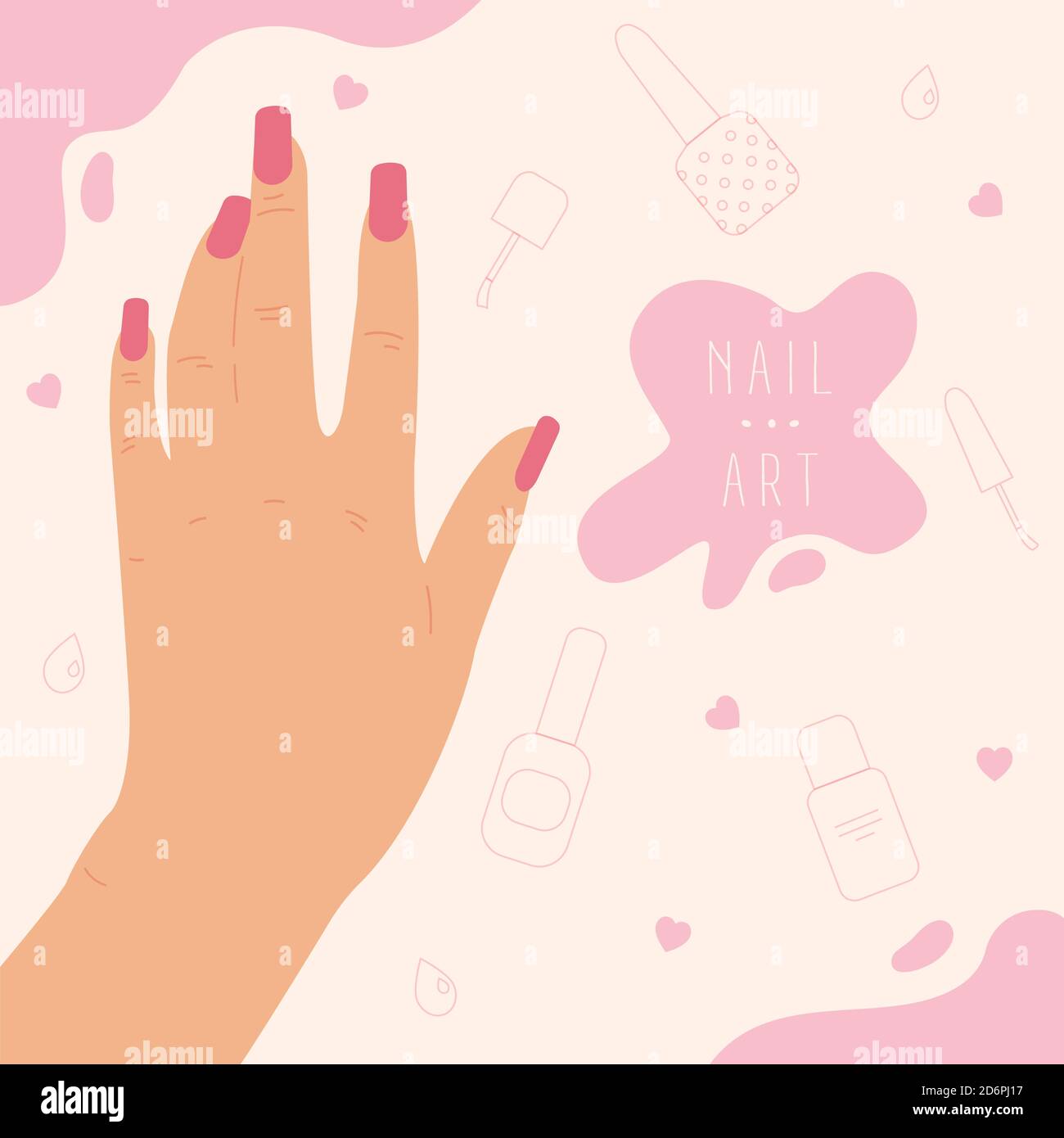 Hand drawn abstract background for beauty salon Stock Vector Image ...
