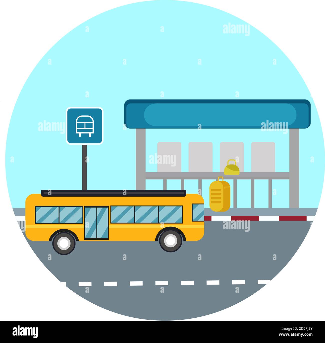 Bus stop ,illustration, vector on white background Stock Vector Image ...