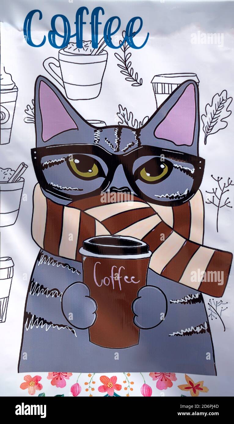 Coffee Illustration. Drinking hot coffee to keep out the cold winter ...