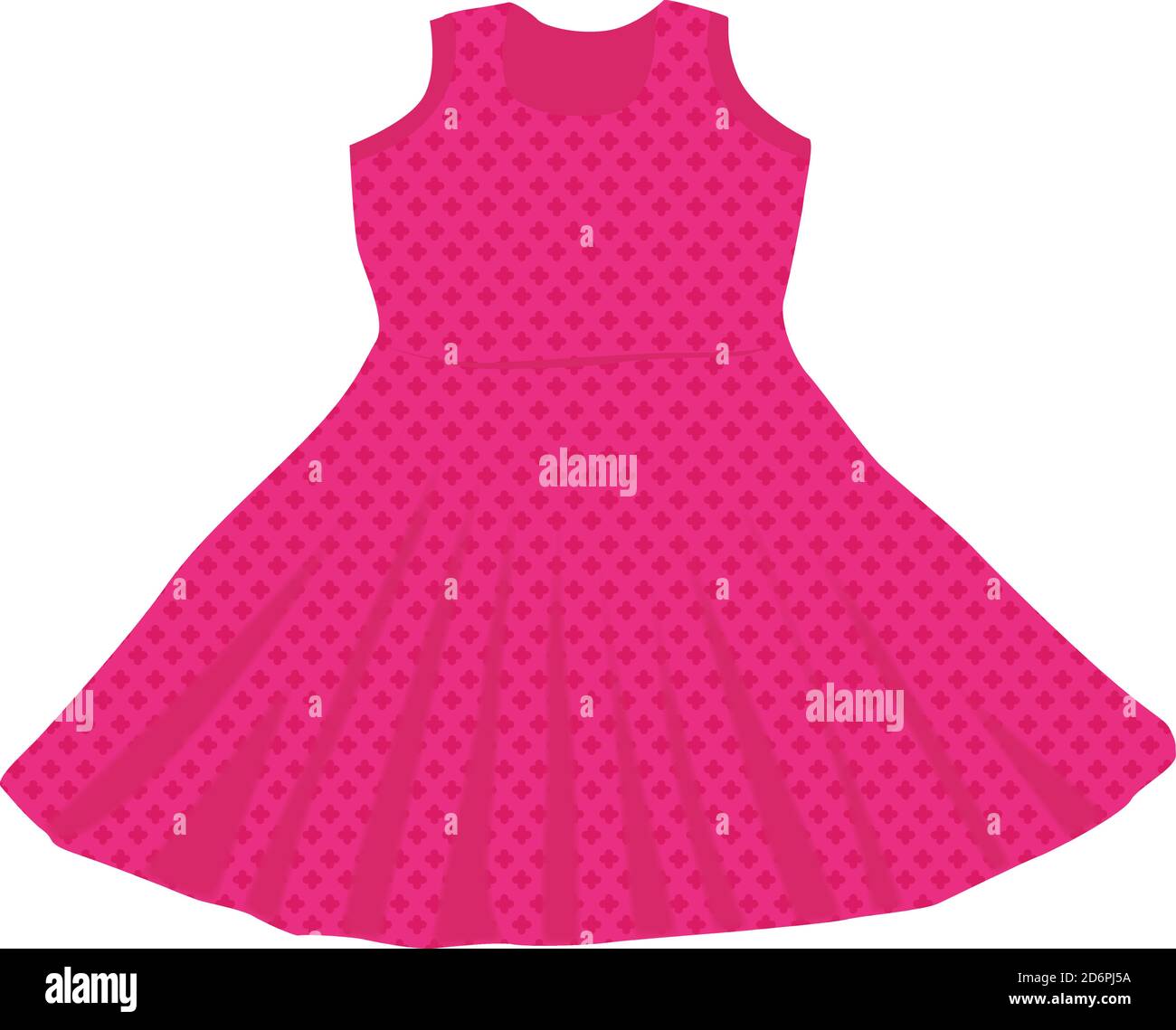 Pink dress ,illustration, vector on white background Stock Vector Image ...