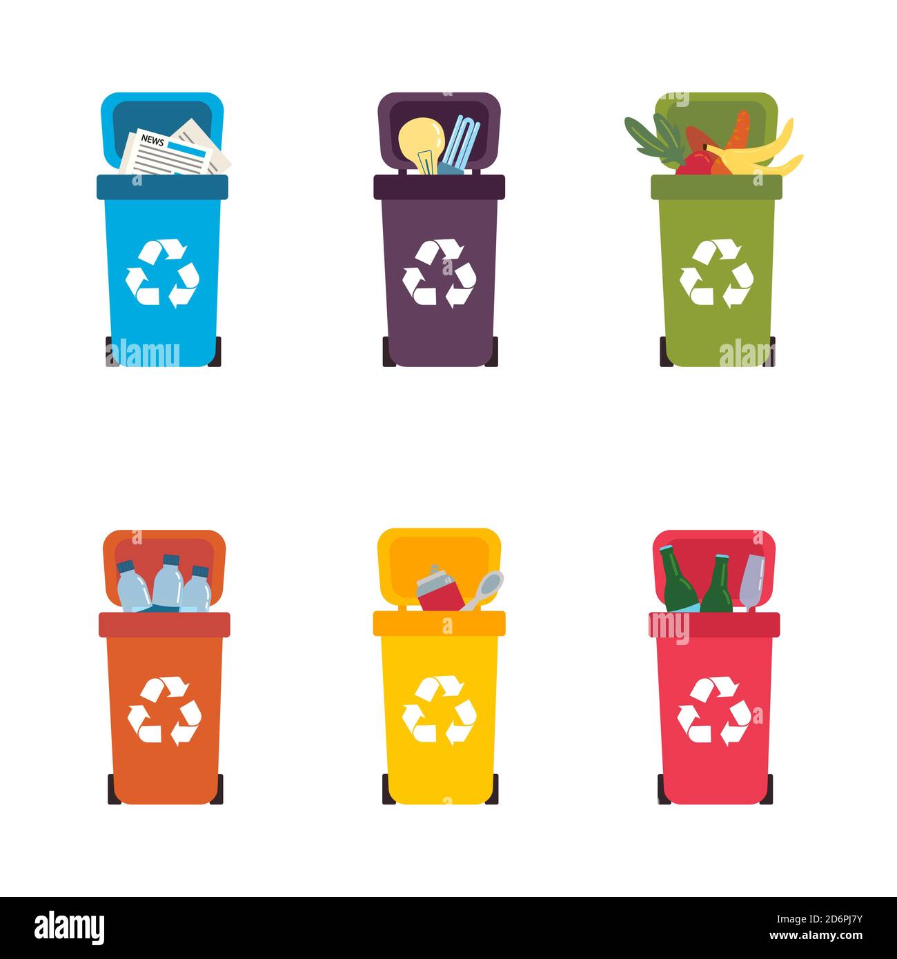 Trash cans recycle organic Cut Out Stock Images & Pictures - Alamy