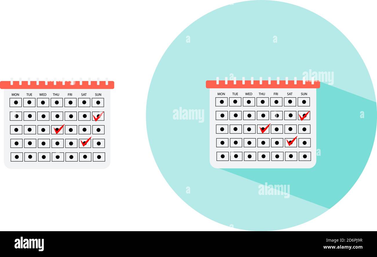 White calender ,illustration, vector on white background Stock Vector ...