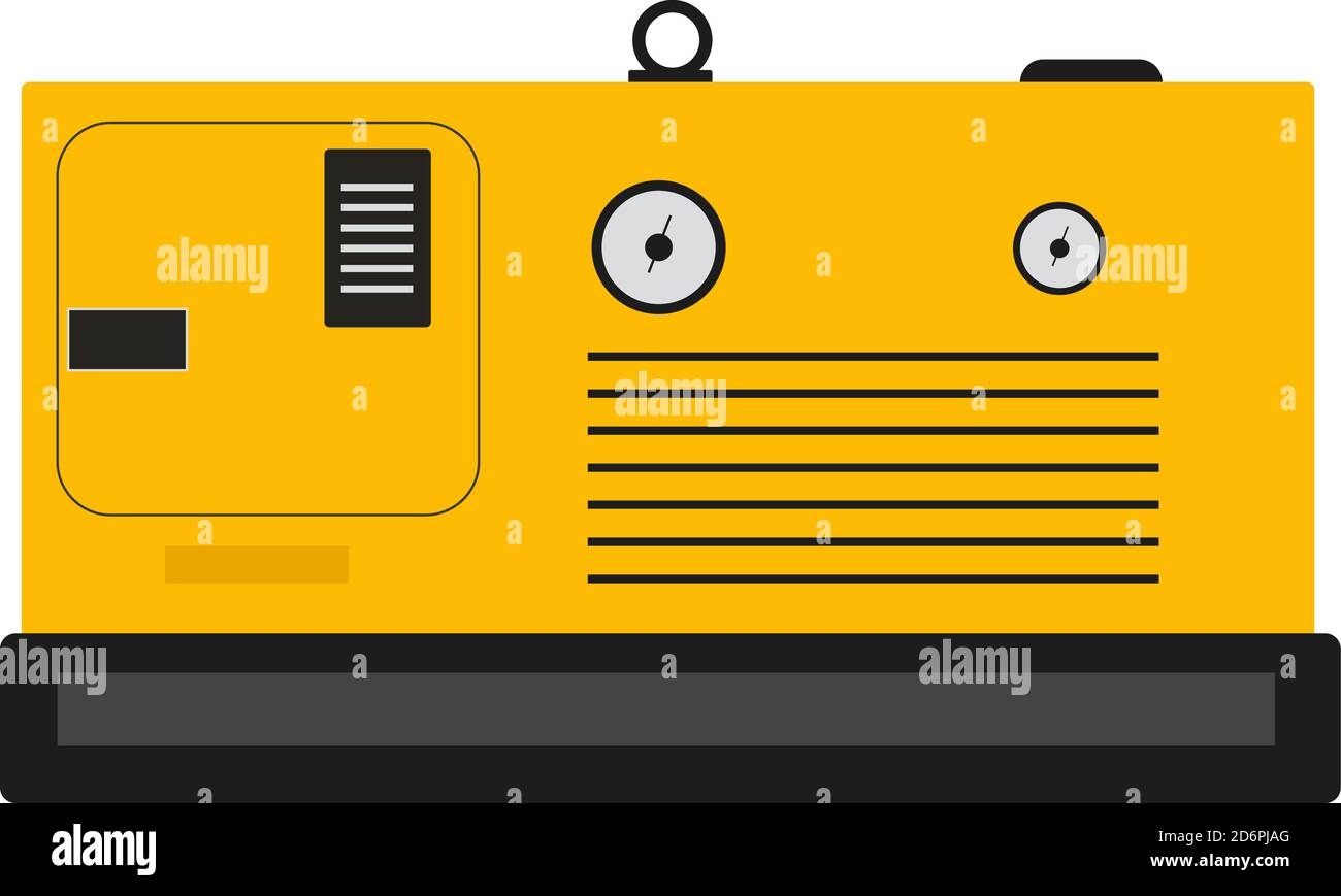 Yellow generator ,illustration, vector on white background Stock Vector ...
