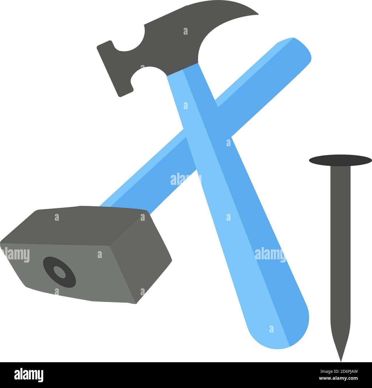 Blue hammer ,illustration, vector on white background Stock Vector ...