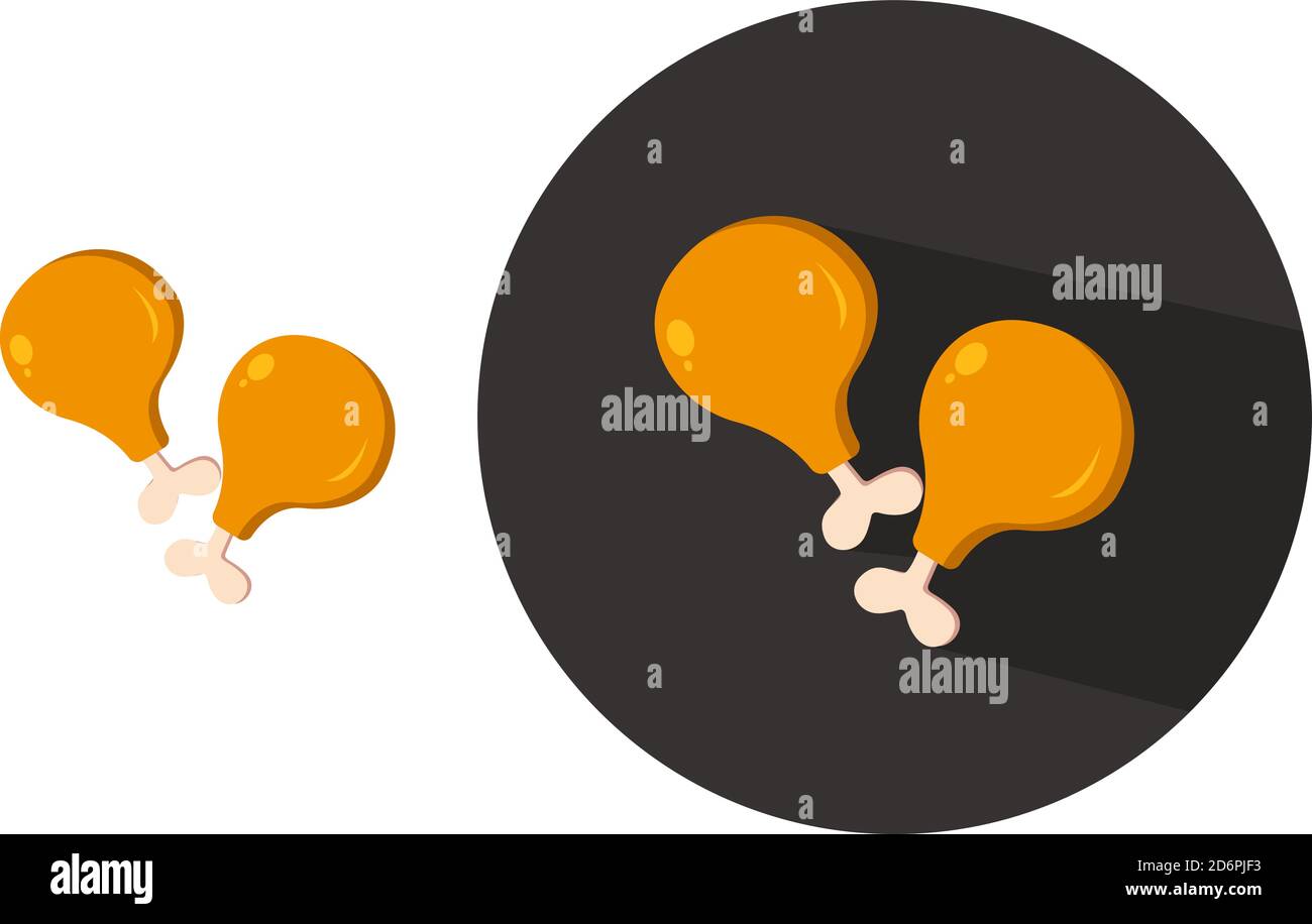 Fried chicken leg ,illustration, vector on white background Stock ...