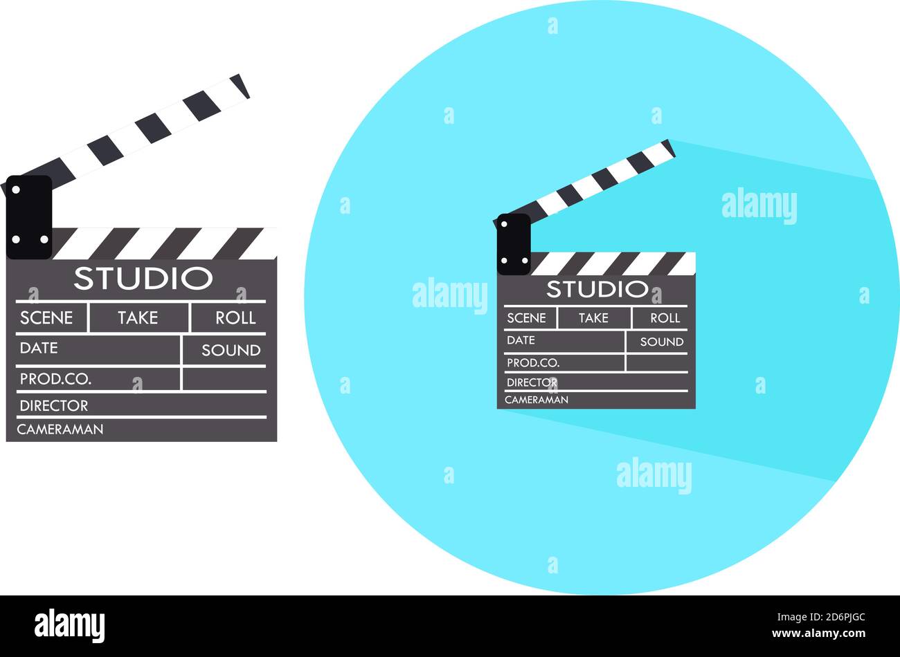 Clapper board,illustration, vector on white background Stock Vector ...