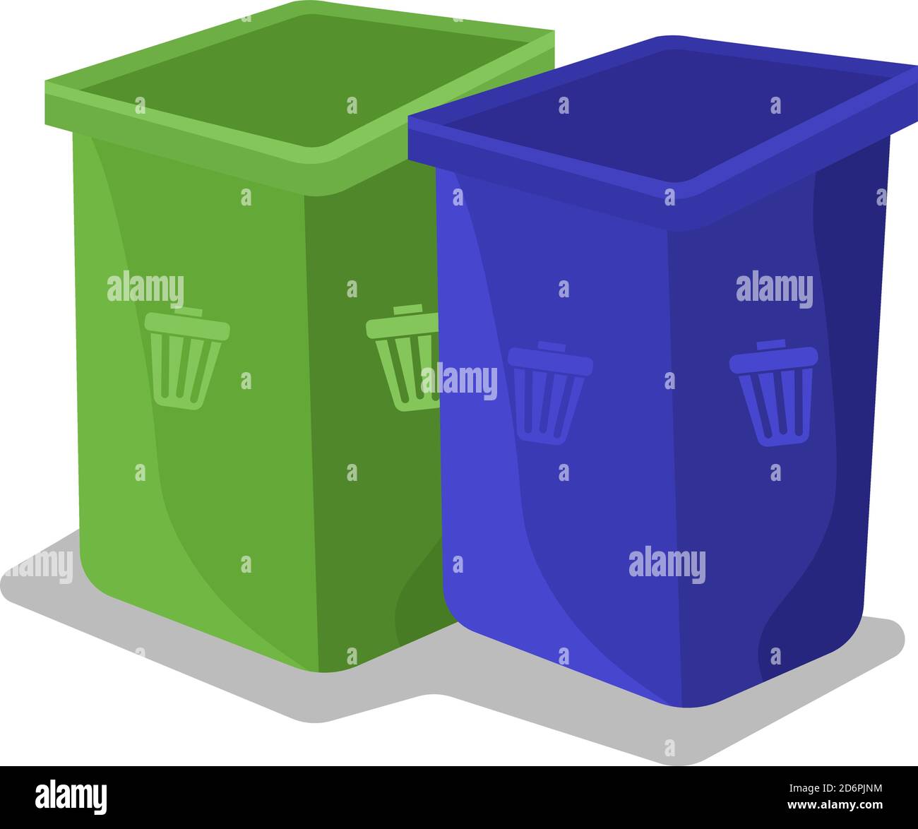 Two dustbins ,illustration, vector on white background Stock Vector ...