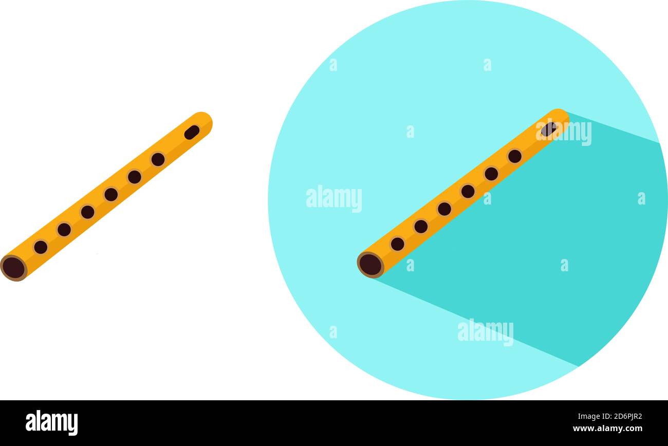 Yellow flute ,illustration, vector on white background Stock Vector ...