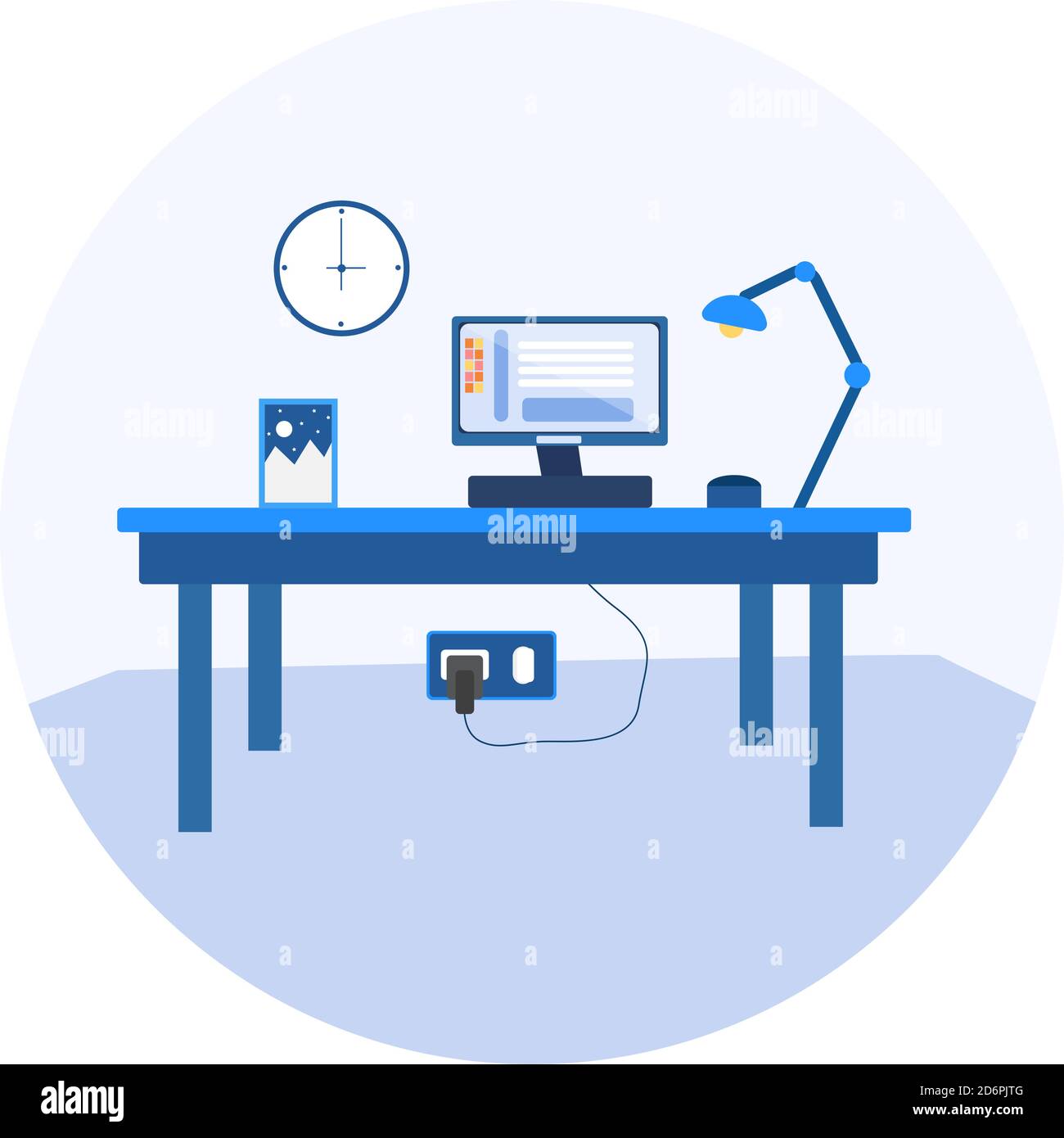 Blue office Stock Vector Images - Alamy