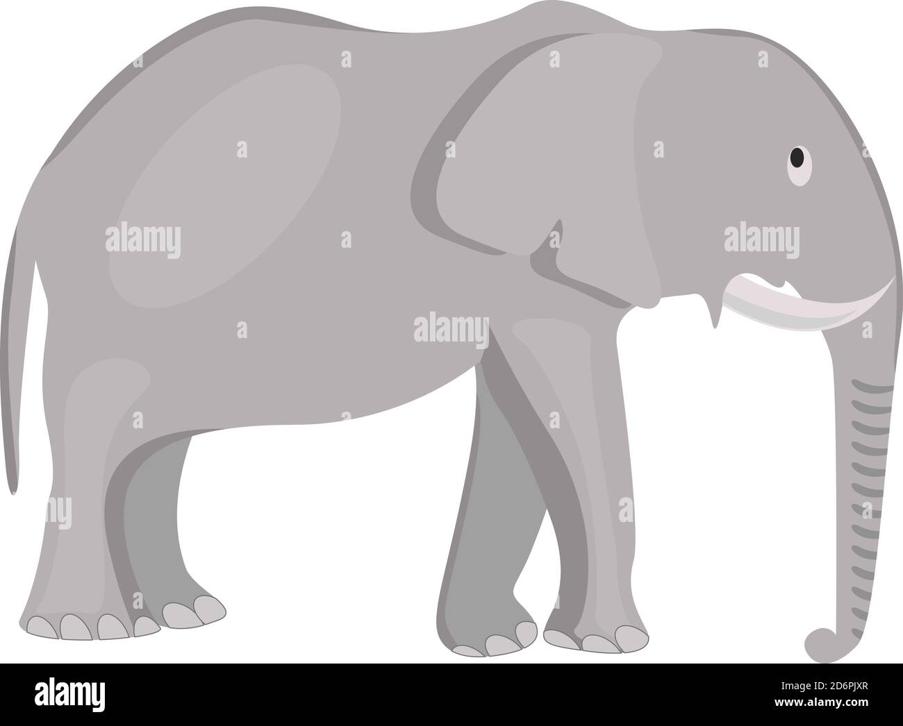 Gray elephant ,illustration, vector on white background Stock Vector ...