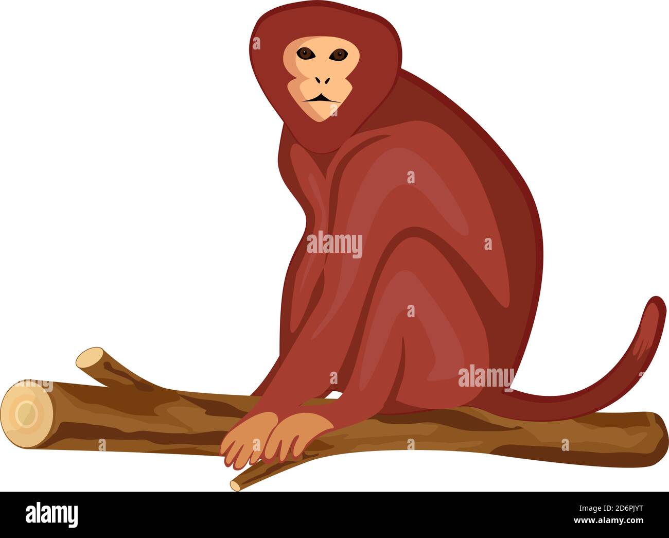 Monkey on a branch ,illustration, vector on white background Stock ...