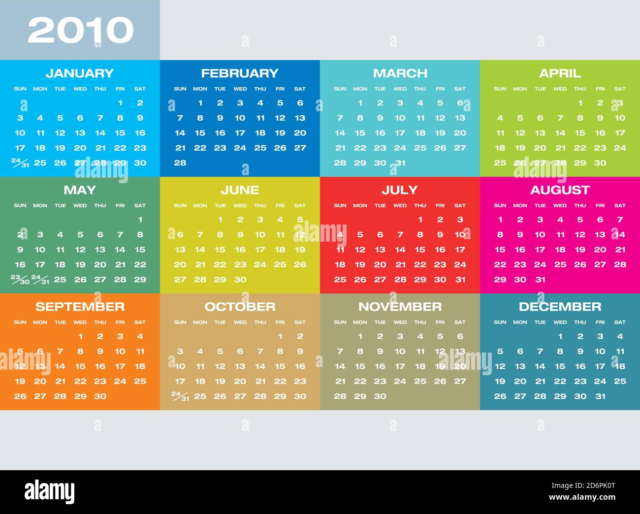Colorful Calendar for year 2021 in vector format Stock Vector Image ...