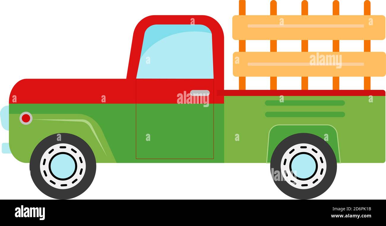 Farm truck,illustration, vector on white background Stock Vector Image ...